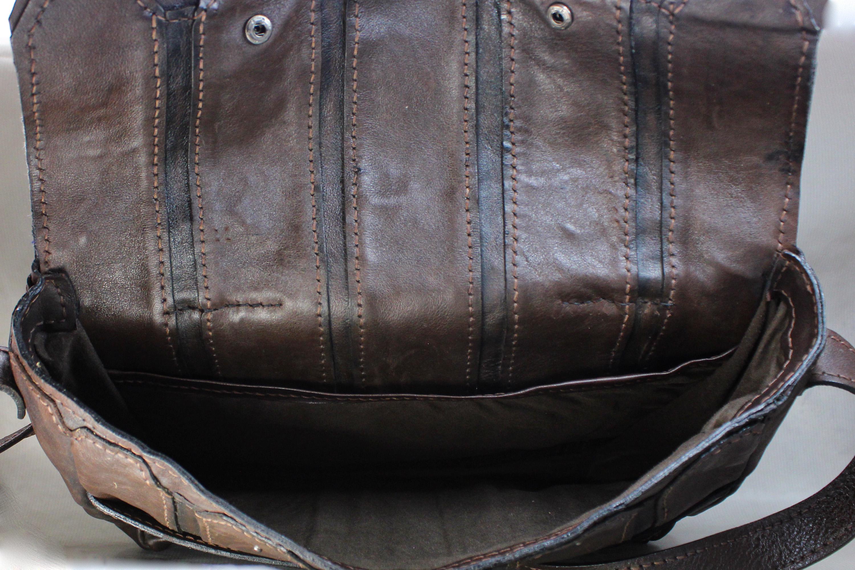Lynx Embossed Leather Messenger Bag. Handmade for Man Bag. Brown ...
