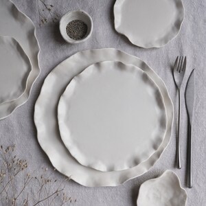 Porcelain Frill Plates With Hand Pinched Edge Dinnerware - Etsy
