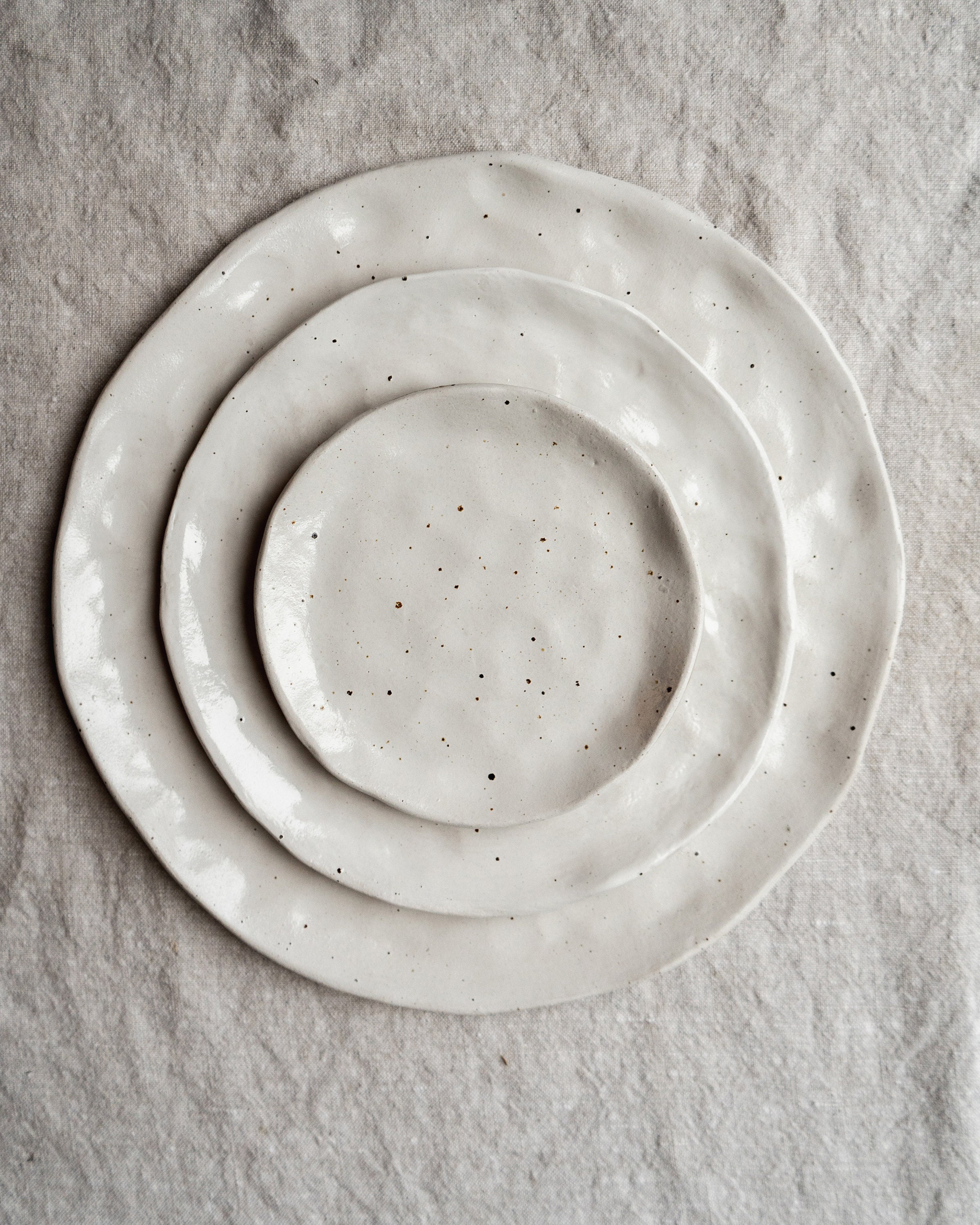 White Flecked Handmade Ceramic Plates | Etsy