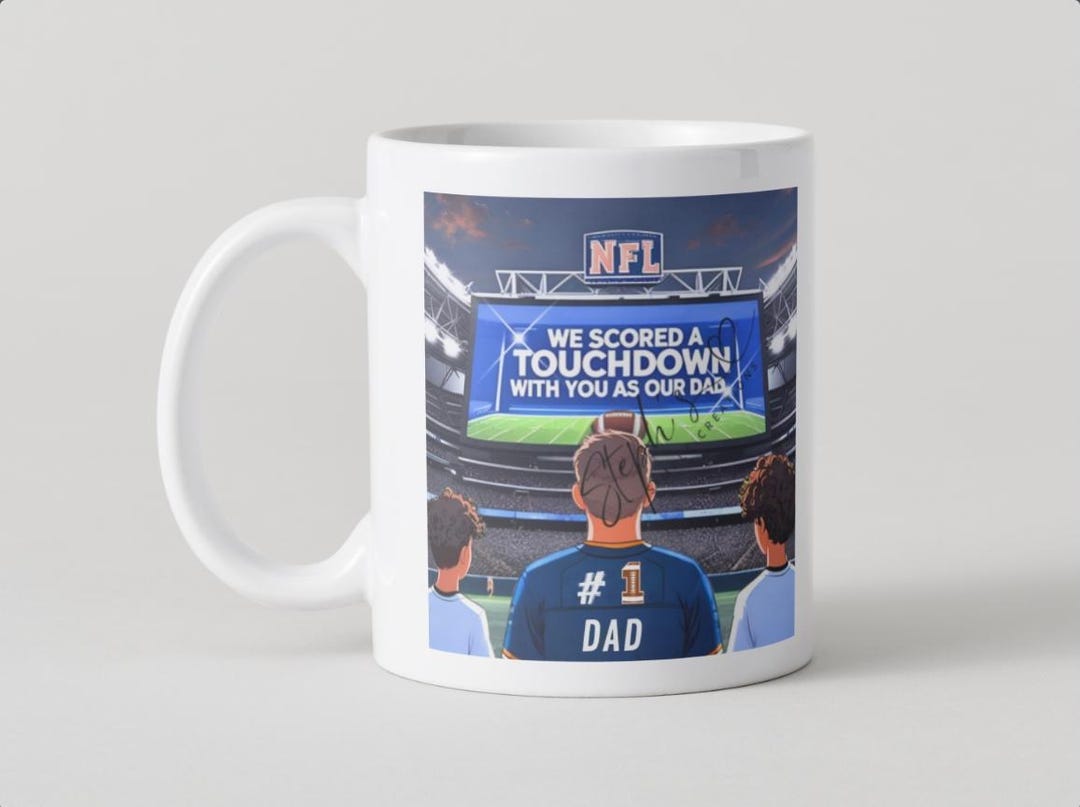 We Scored A Touchdown With You as Our Dad Coffee Mug – Dad & Two Sons ...