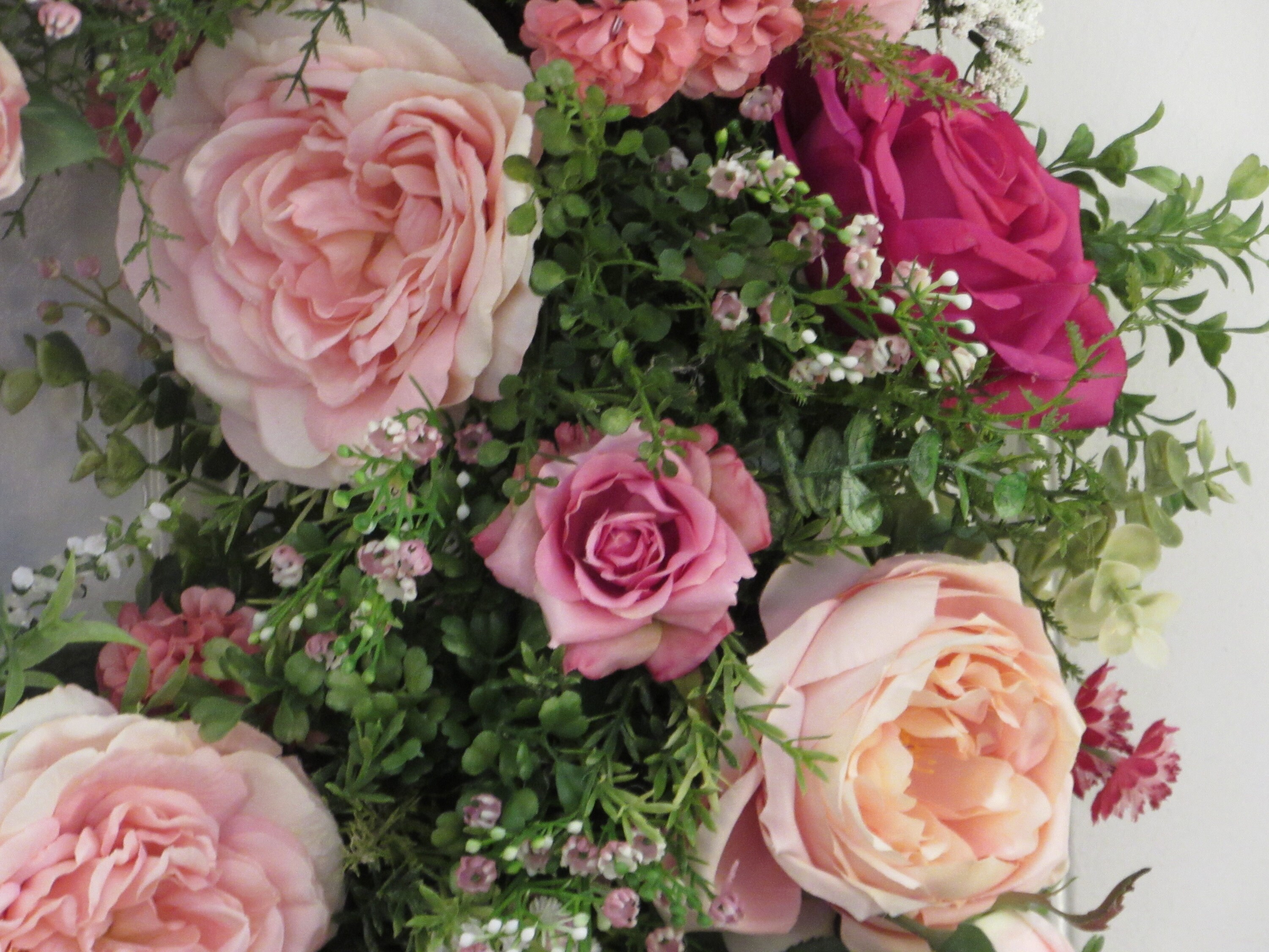Designer Inspiration Wildflower and Rose Garden Silk Floral Rose Wreath ...