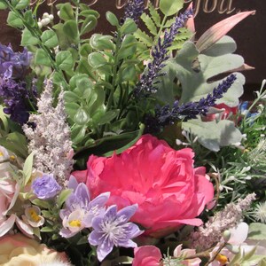 Moss Basket Flower Garden of Roses, Peonies, Hydrangeas and Wildflowers ...