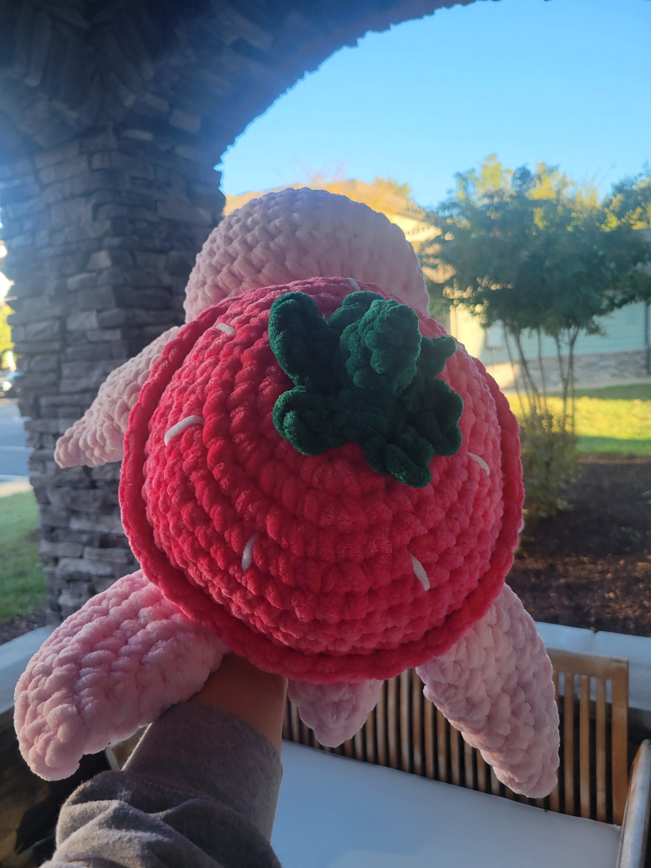 Jumbo Strawberry Sea Turtle Crochet Amigurumi MADE TO ORDER Oversized ...