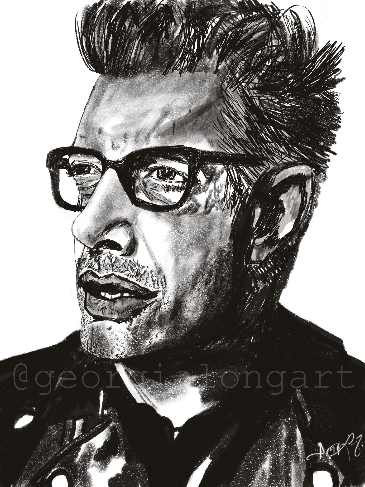 Jeff Goldblum Digital Drawing - Etsy
