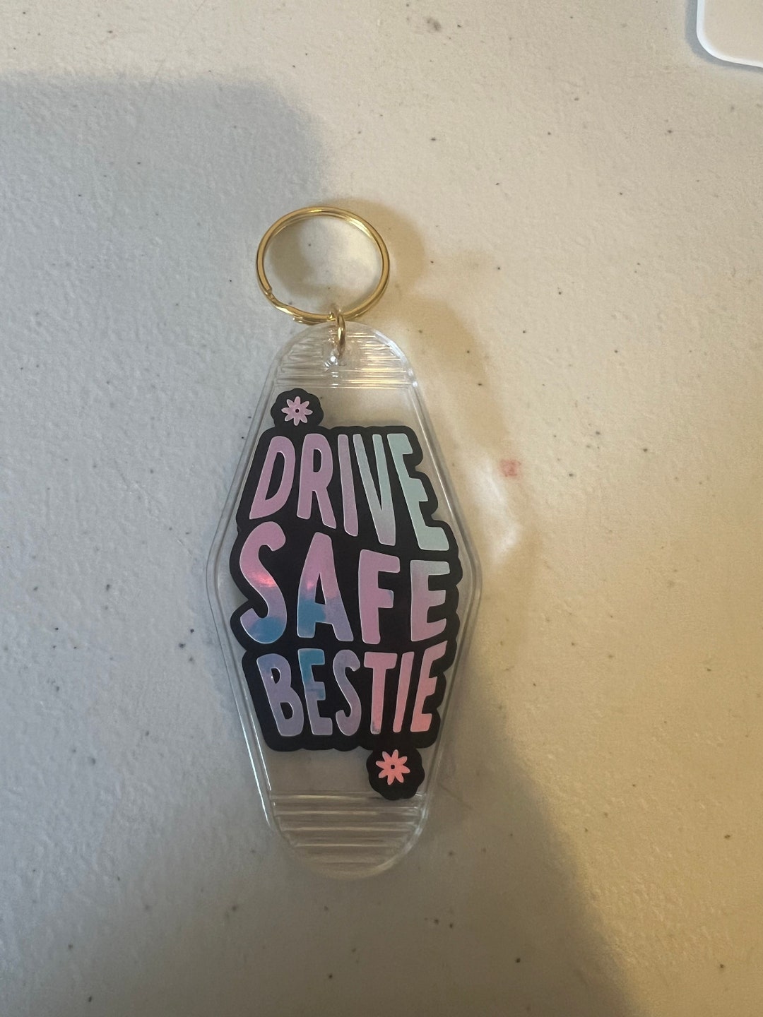 Drive Safe Bestie Motel Keychain - Etsy