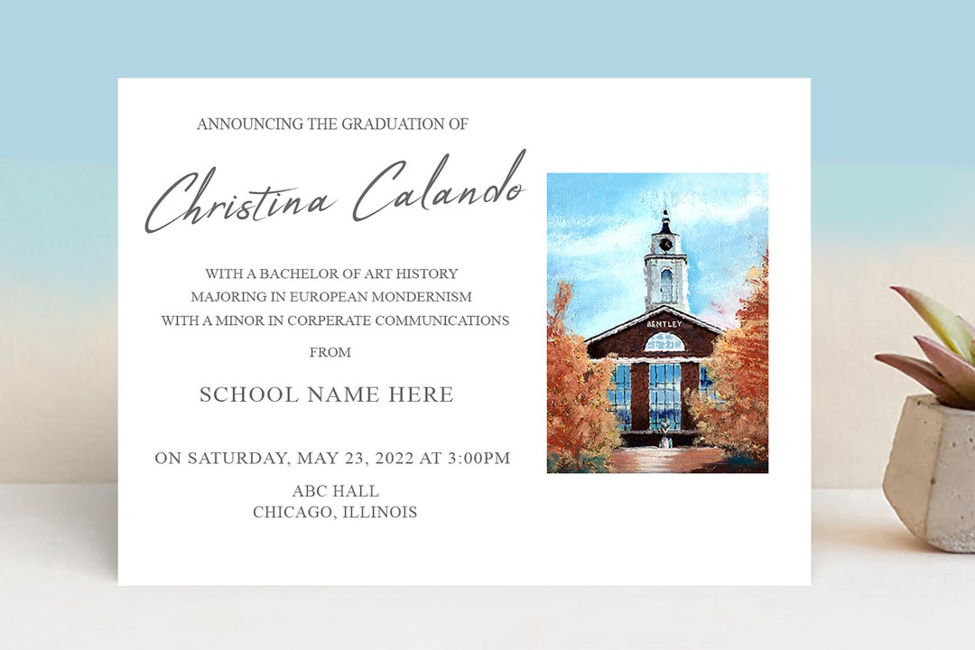 Bentley University College Graduation Announcement - Etsy