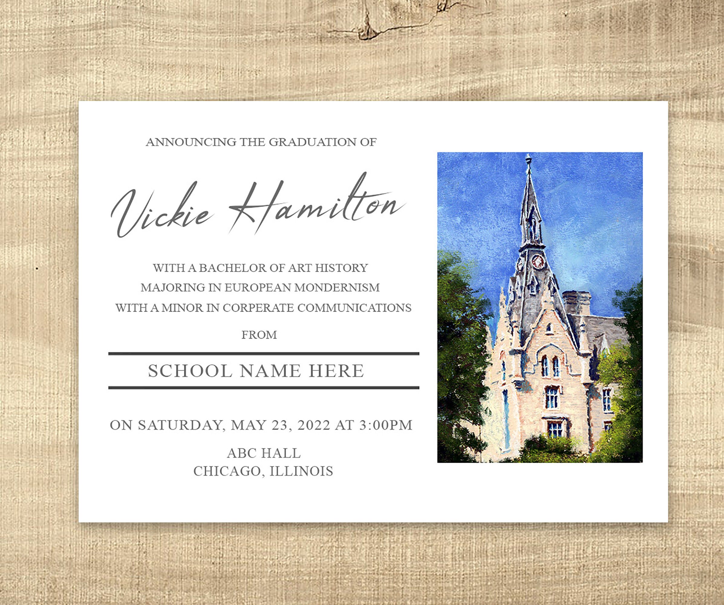 Northwestern Illinois University Graduation Invitation