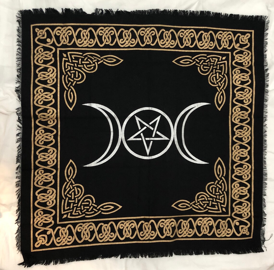 Altar Cloth Moon, Altar Cloth Witch, Tarot Cloth Moon, Triple Moon ...
