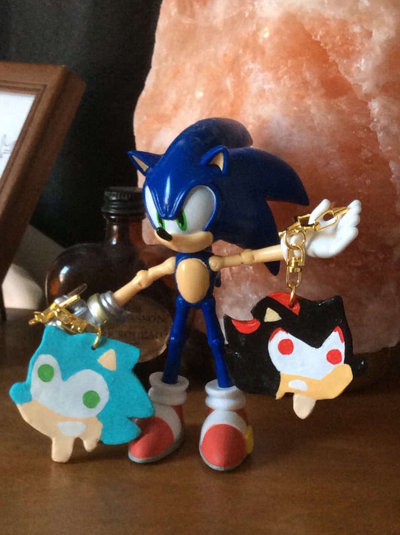 Sonic and Shadow the Hedgehog Popsicle Keychain Charm polymer - Etsy