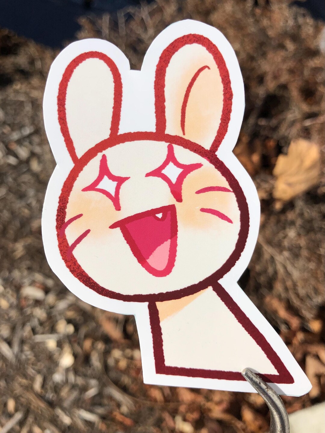 Cute, Excited Bunny Vinyl Sticker [ Glossy ] Kawaii Rabbit Phone ...
