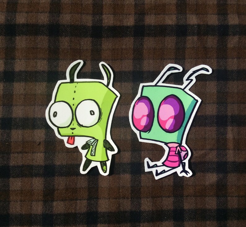 Invader Zim and Gir Vinyl Stickers Holographic Gloss - Etsy