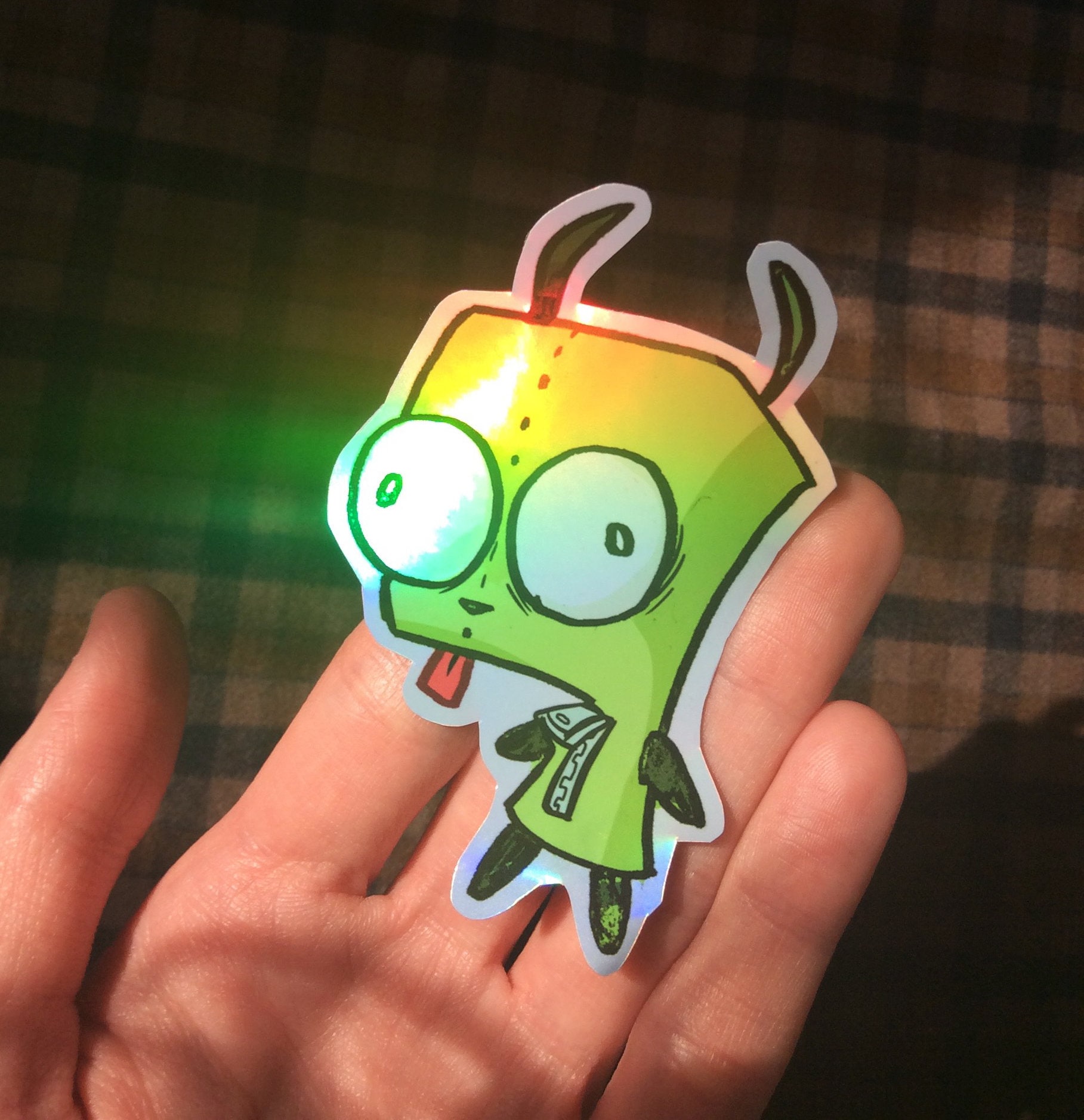 Invader Zim and Gir Vinyl Stickers Holographic Gloss - Etsy
