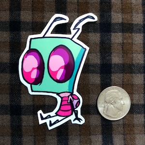 Invader Zim and GIR Vinyl Stickers Holographic , Gloss Phone and Laptop ...