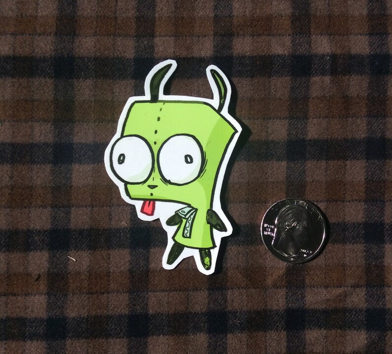 Invader Zim and Gir Vinyl Stickers Holographic Gloss - Etsy