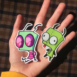 Invader Zim and Gir Vinyl Stickers Holographic Gloss - Etsy