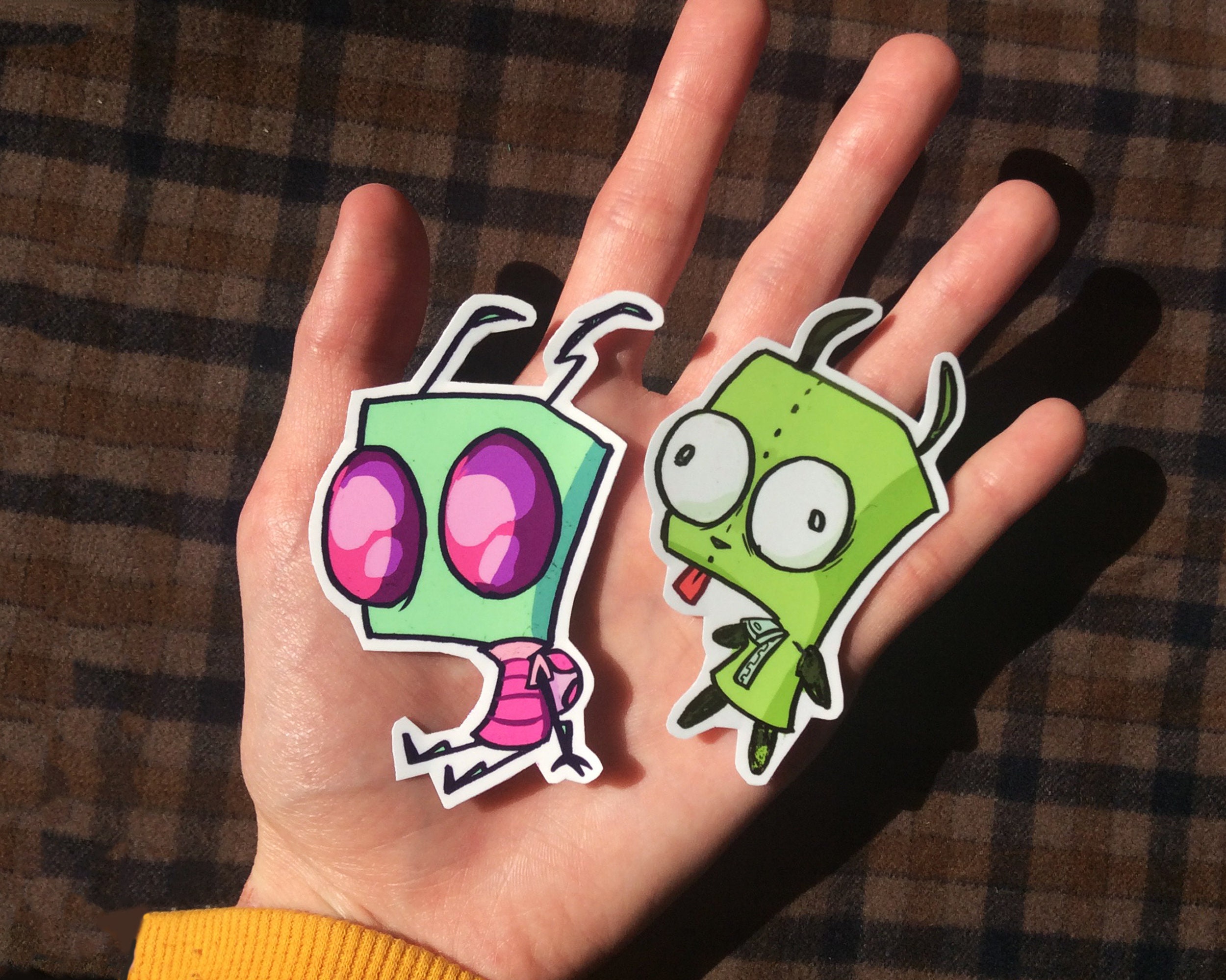 Invader Zim and Gir Vinyl Stickers Holographic Gloss - Etsy