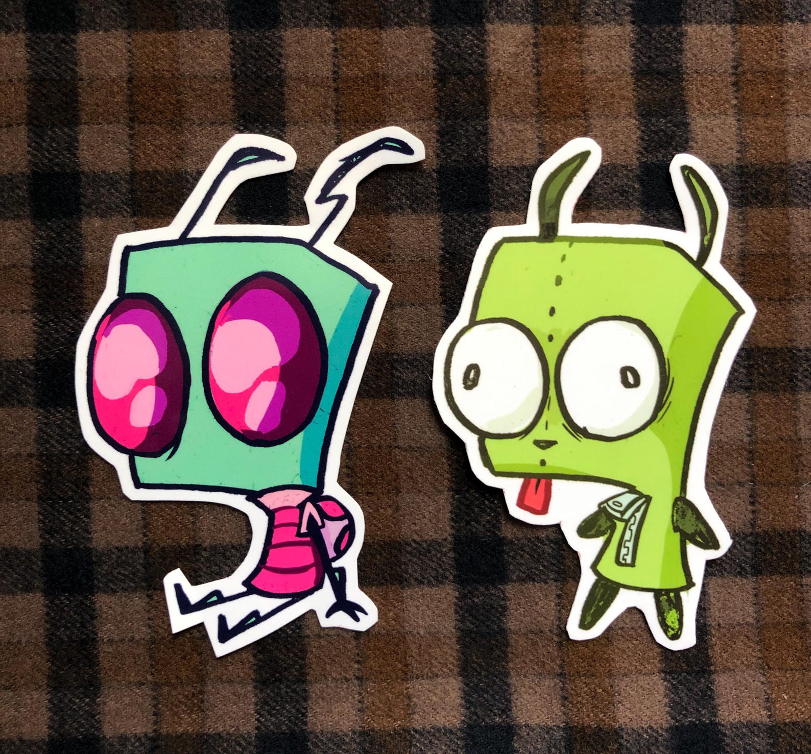 Invader Zim and GIR Vinyl Stickers [ Glossy , Holographic ] Phone and ...