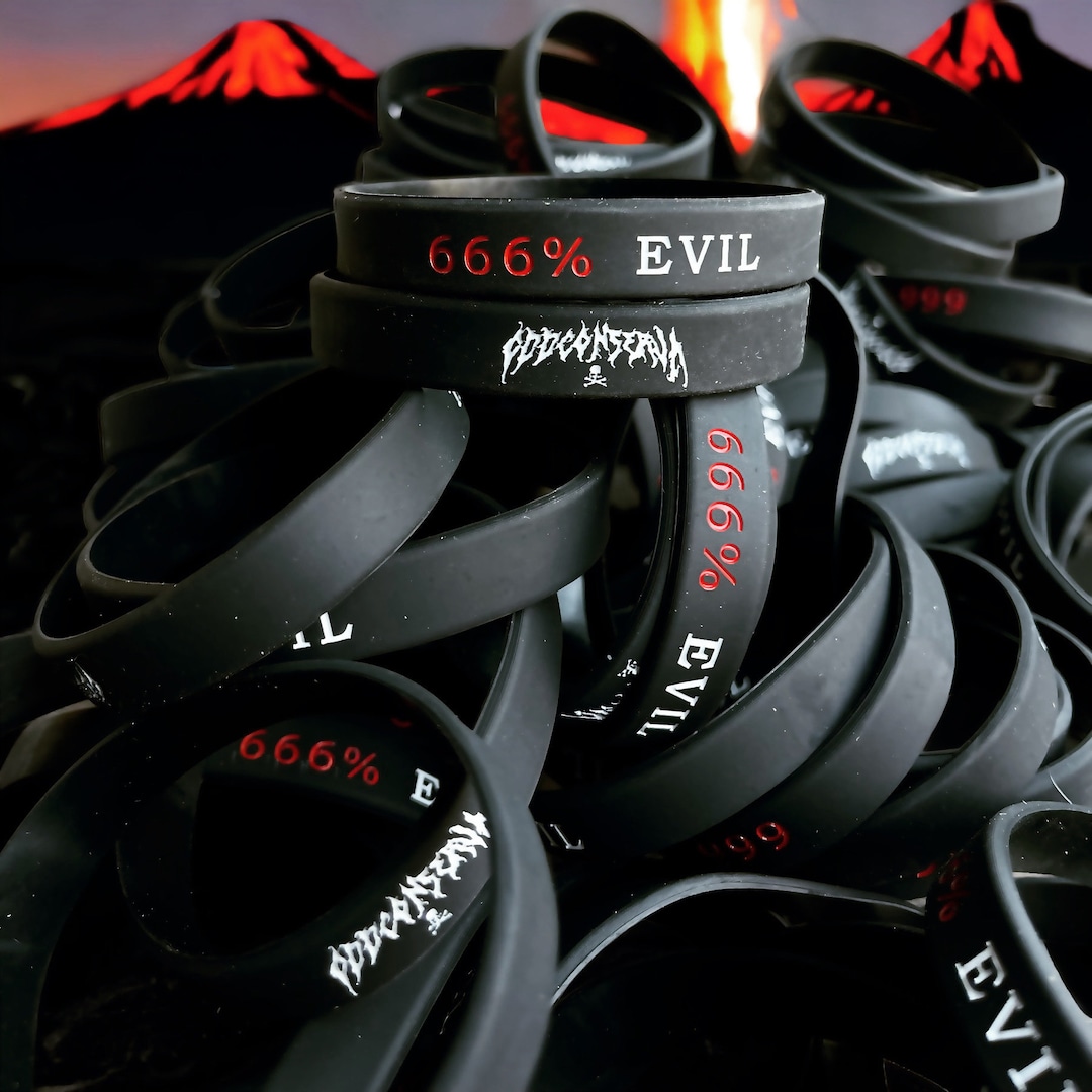 666 Evil Bracelet Gothic Goth Dark Fashion Jewlery Mystery Box Bone ...