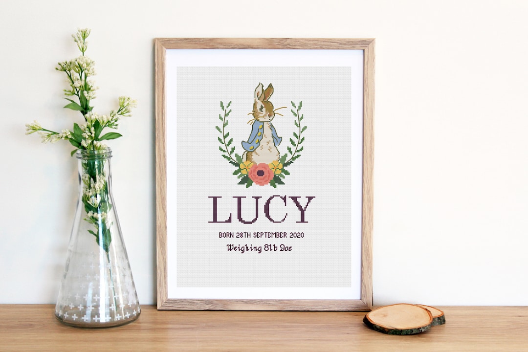 Beatrix Potter Birth Sampler - Cross Stitch Pattern - Peter Rabbit ...