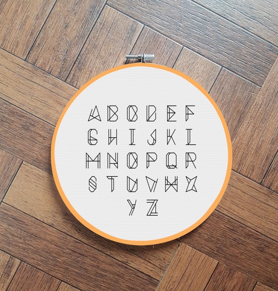 Aztec alphabet font cross stitch pattern 3/1.5 inch | Etsy