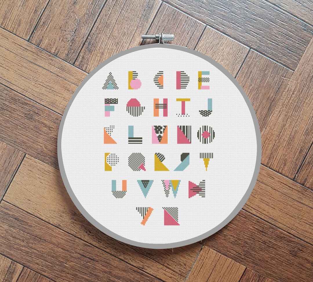 Cross Stitch Alphabet Pattern, Font 7 - Etsy