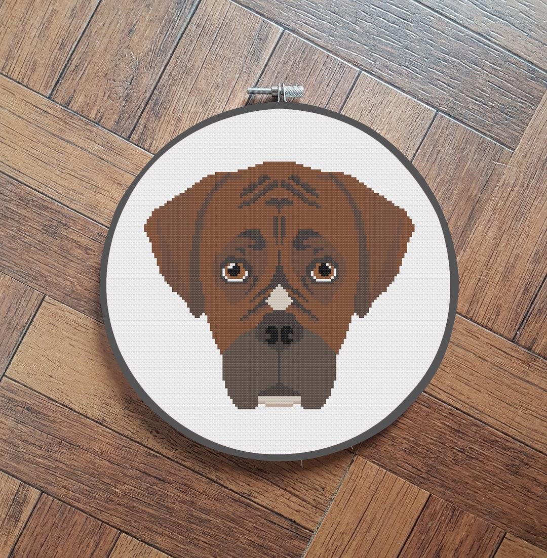Geometric Boxer Dog Cross Stitch Pattern - Etsy