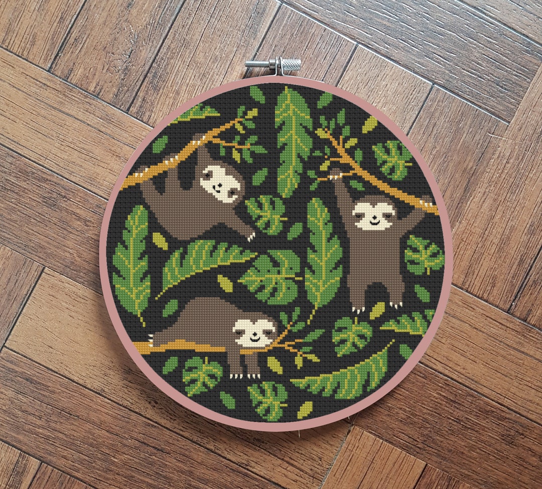 Sloth Cross Stitch Pattern - Etsy