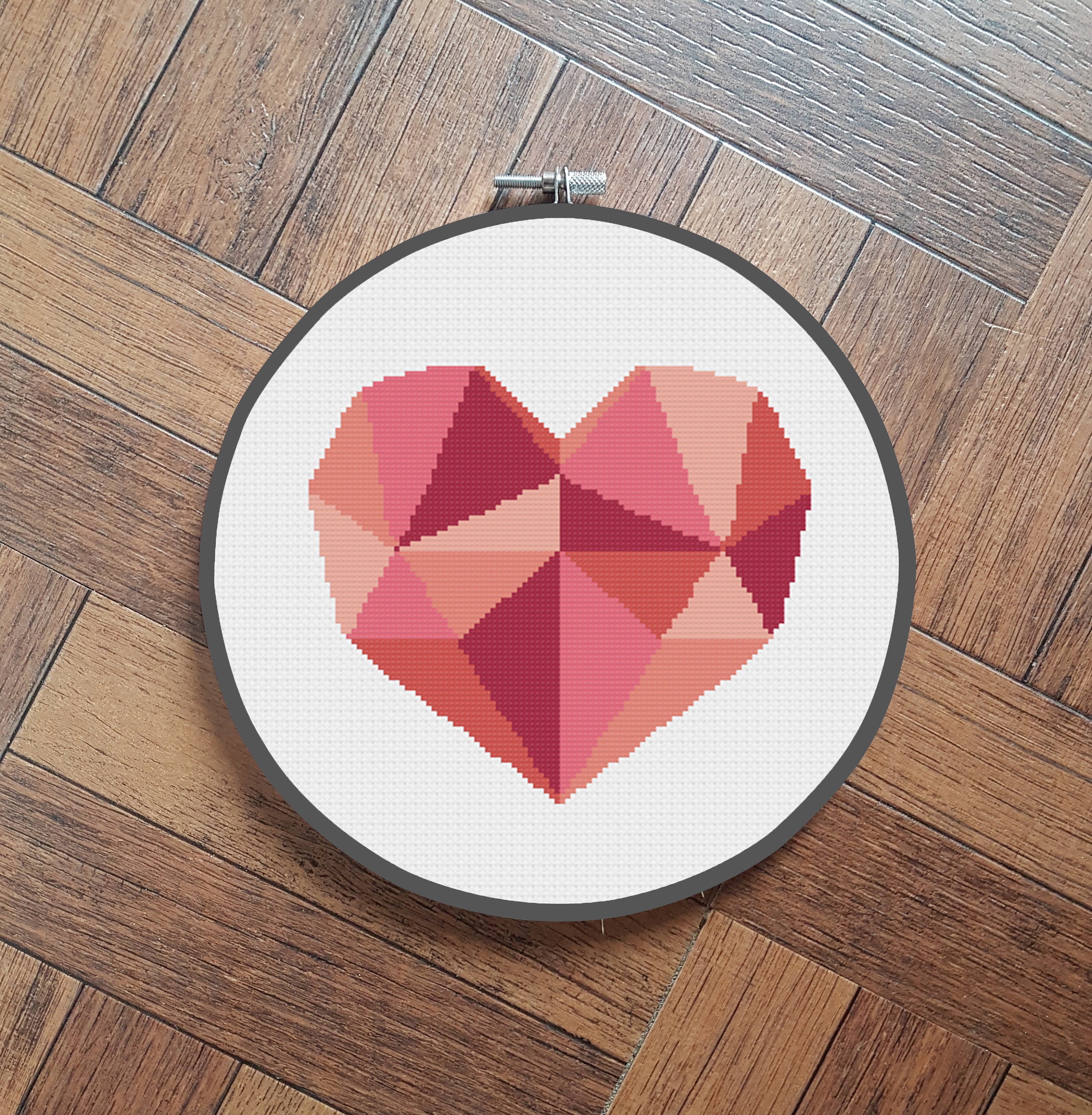 Geometric Heart Punch Needle Pattern - Etsy