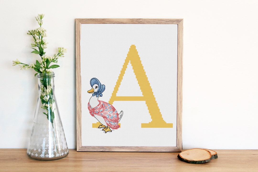 Beatrix Potters Jemima Puddle Duck With Huge A Alphabet Cross Stitch ...