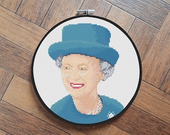 Queen Elizabeth II Cross Stitch Pattern or Photoprint/iron on Transfer ...