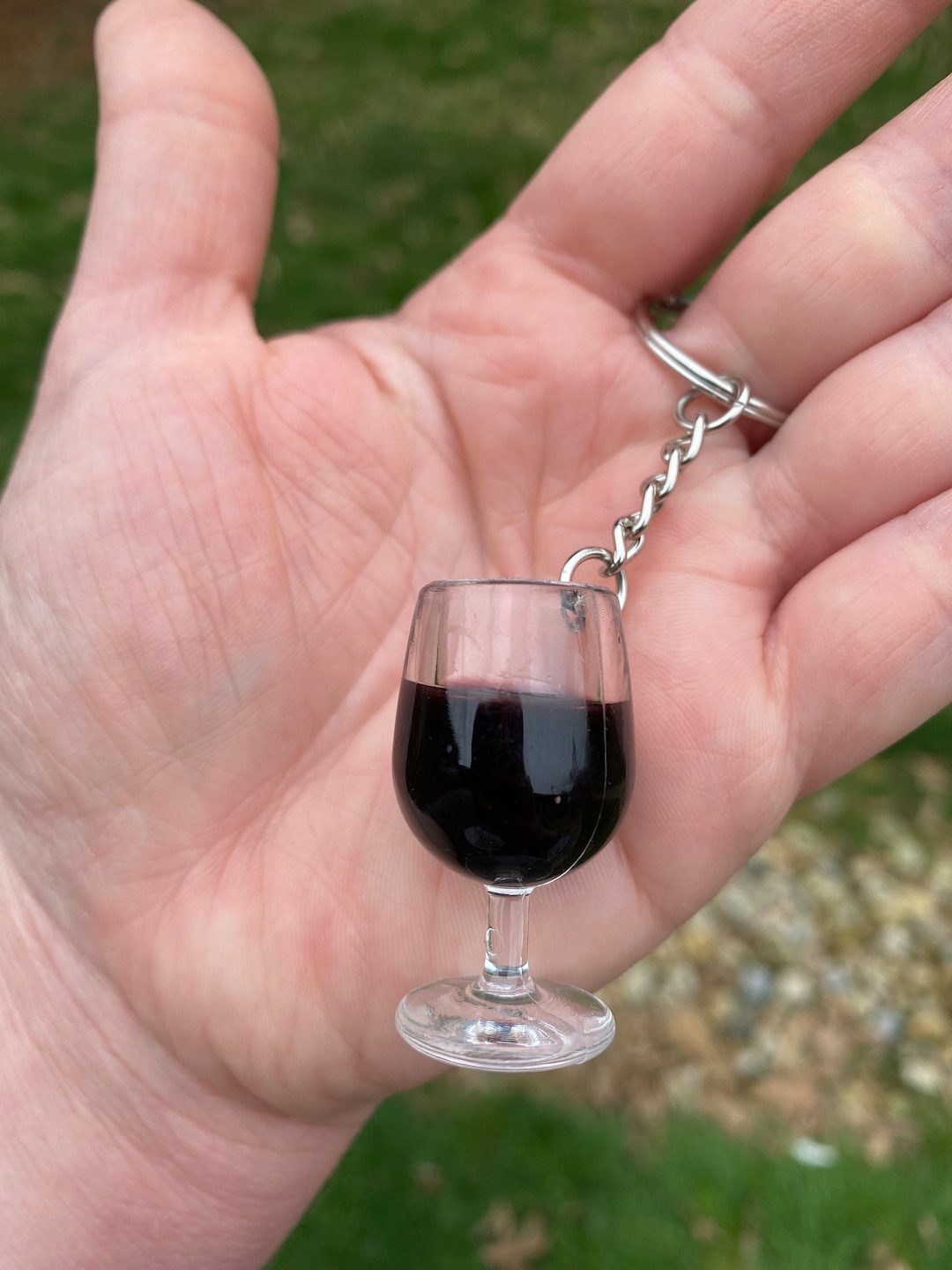 Wine Glass Keychain - Etsy