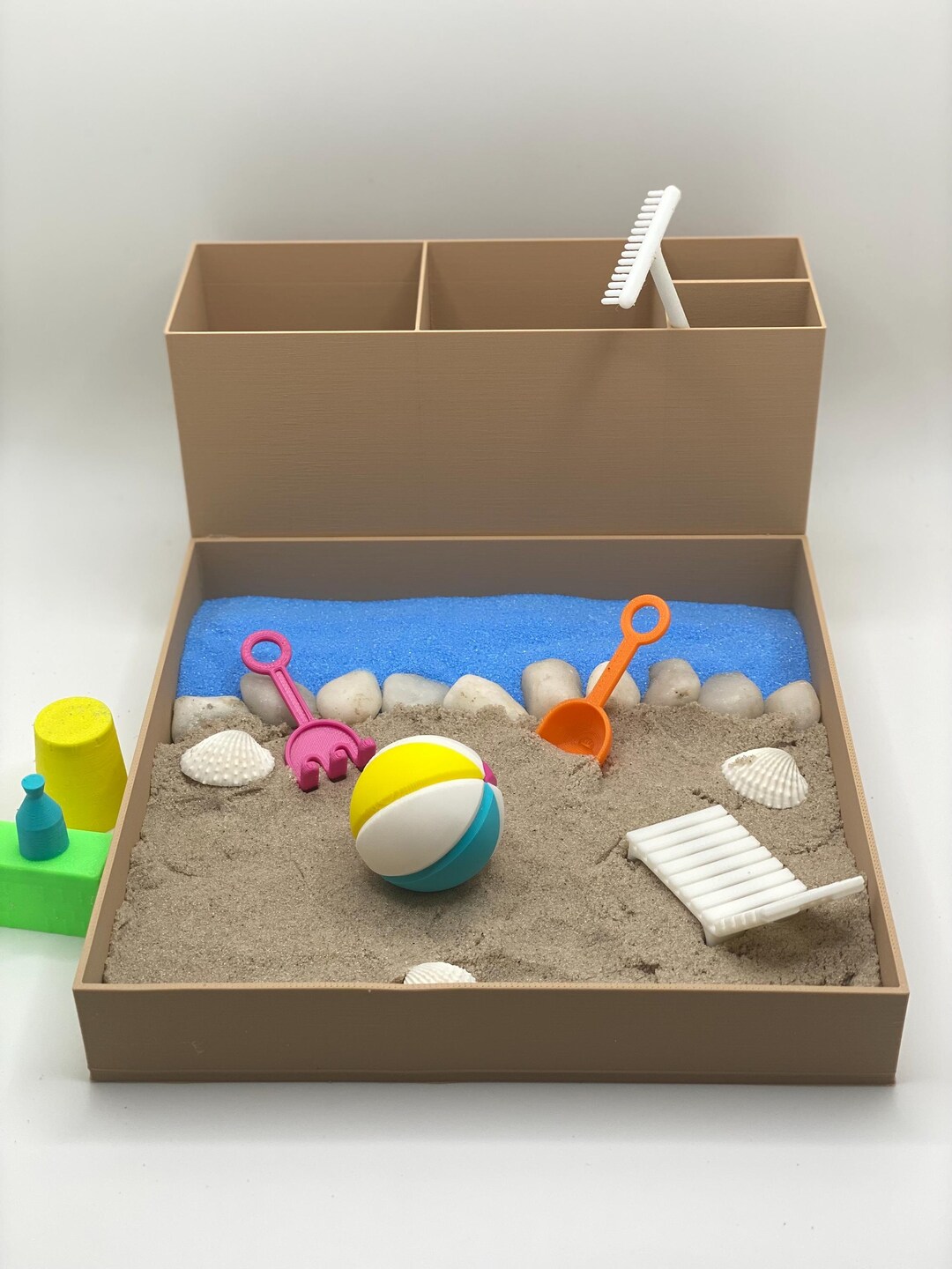 Beach Day Zen Garden, Mini Desk Decor, Sensory Calming Sand Garden for ...