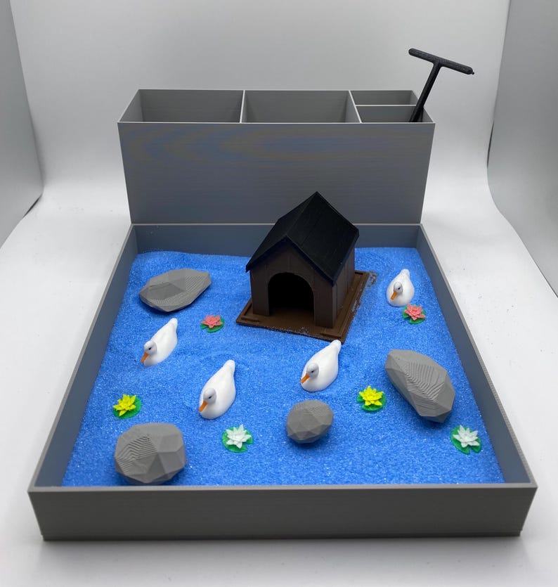 Duck Pond Zen Garden, Mini Desk Sand Garden, Fidget Stress Relief - Etsy