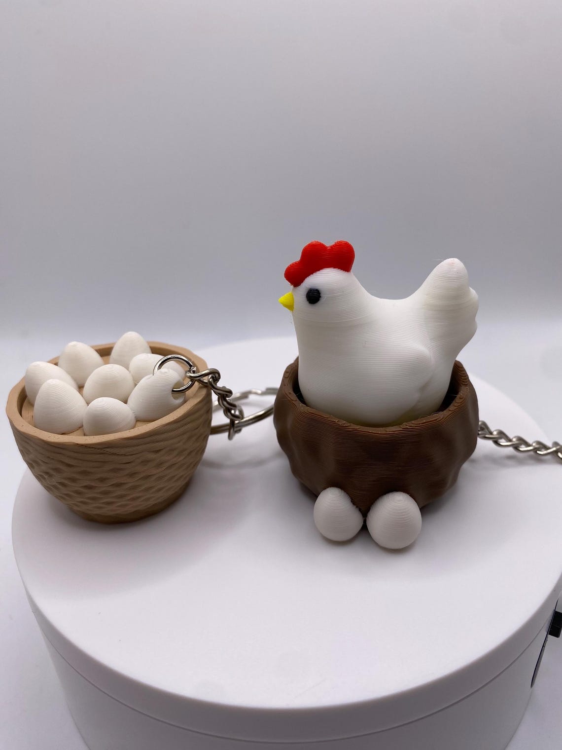 Hen on Nest and Egg Basket Fidget Clicker Keychain - Etsy Canada