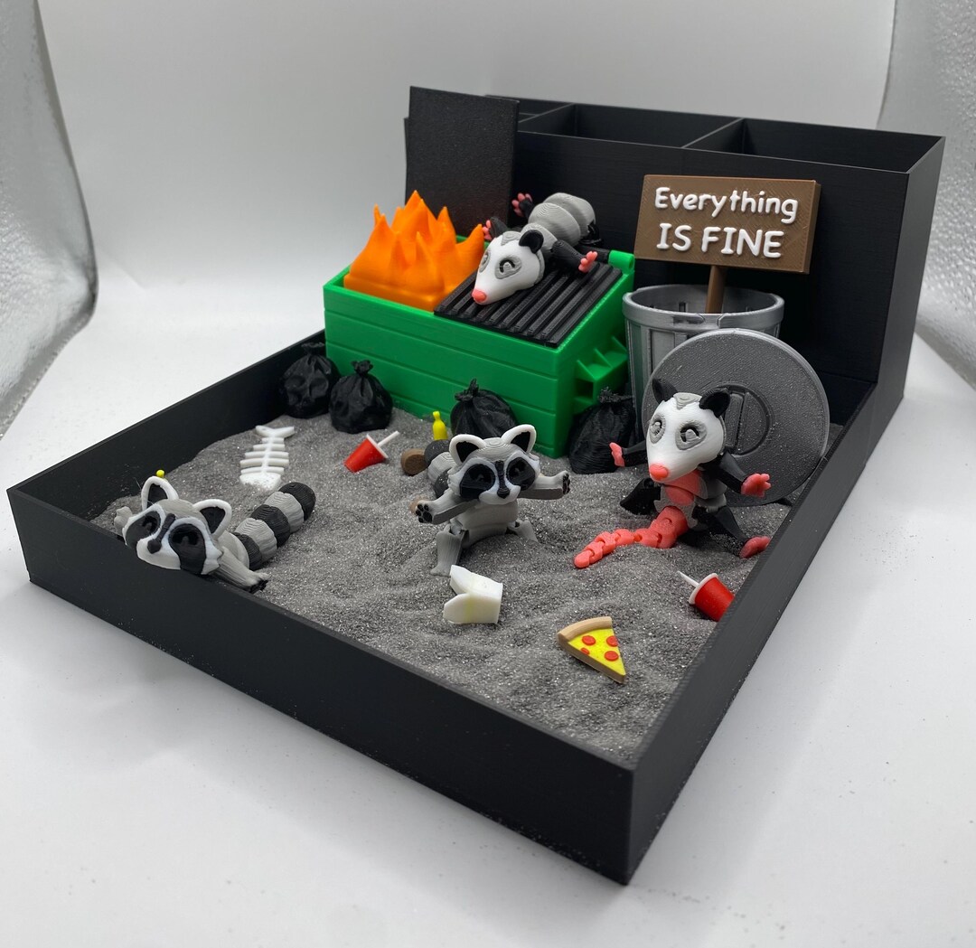 Dumpster Fire Zen Garden, Mini Desk Decor, Sensory Calming Sand Garden ...