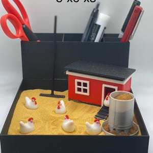 Mini Chicken Zen Garden, Mini Desk Decor, Sensory Calming Sand Garden ...