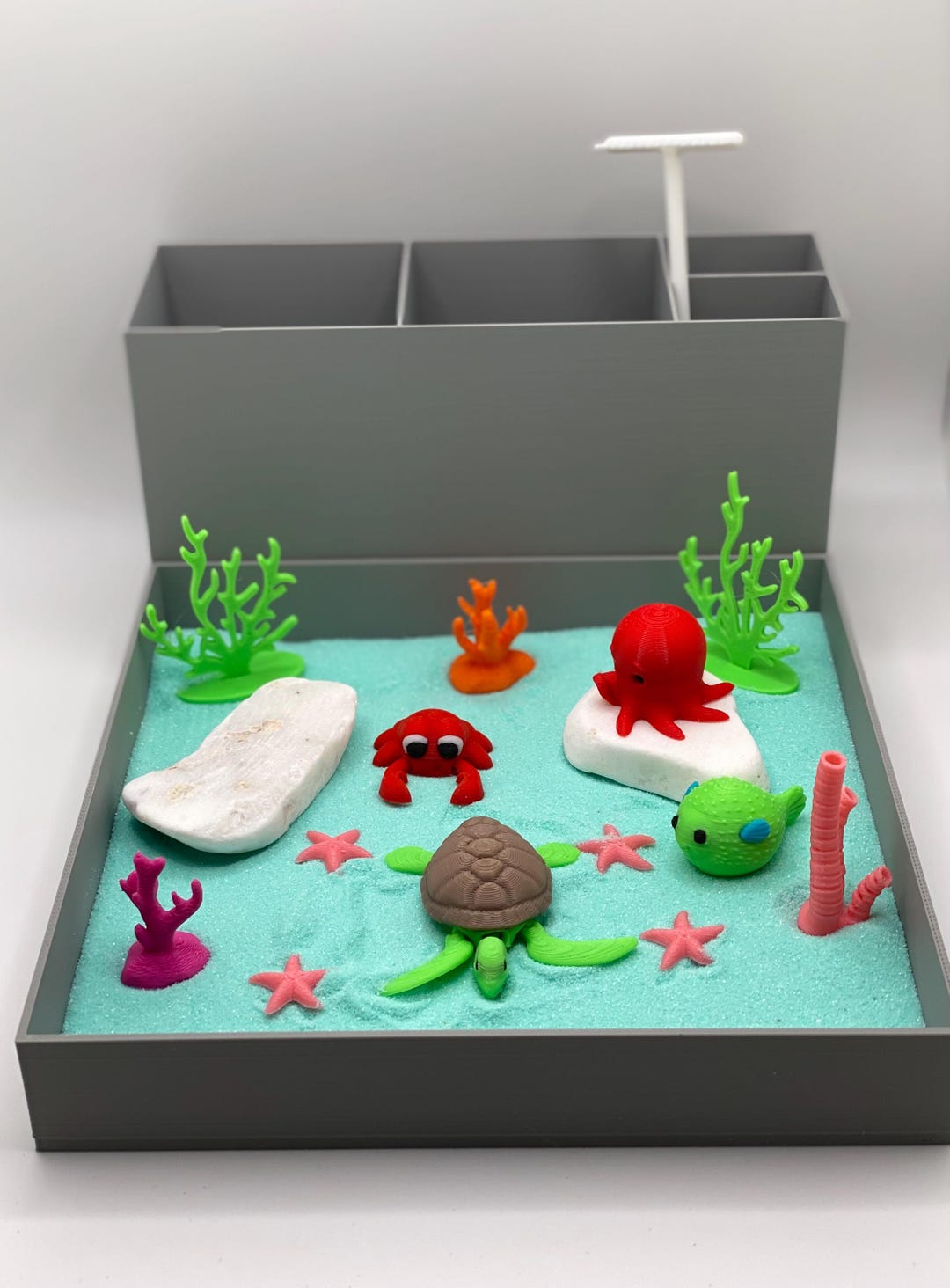 Sea Turtle Zen Garden, Mini Ocean Desk Decor, Sensory Sand Garden - Etsy