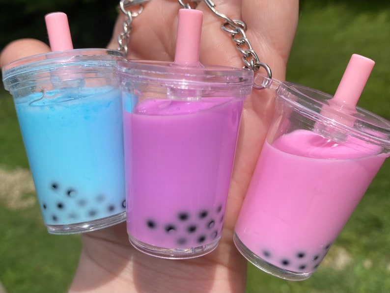 Boba Milk Tea Liquid Drink Keychain Boba Shaker Keychain - Etsy