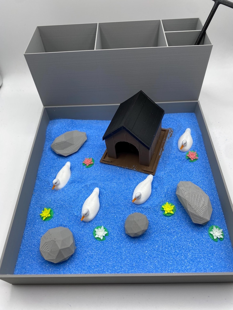 Duck Pond Zen Garden, Mini Desk Sand Garden, Fidget Stress Relief - Etsy