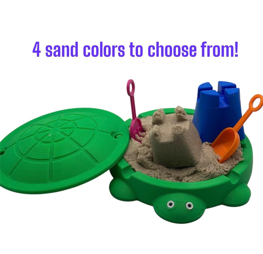 Mini Desktop Turtle Sandbox W/ Sand and Tools, Desktop Fidget, Sensory ...