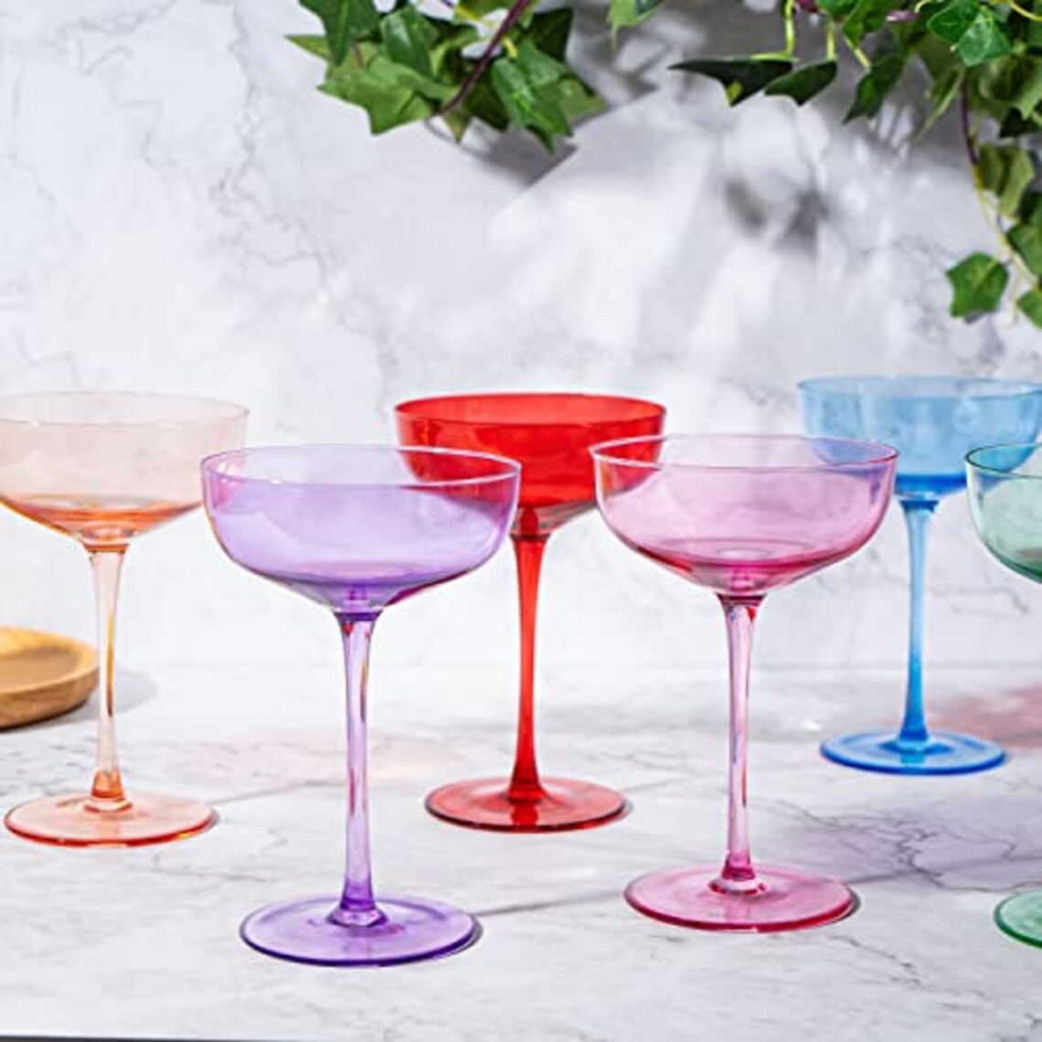 Colored Coupe Glasses Set of 6 7 Oz Classic Cocktail - Etsy