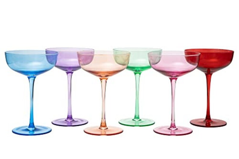Colored Coupe Glasses Set of 6 7 Oz Classic Cocktail - Etsy