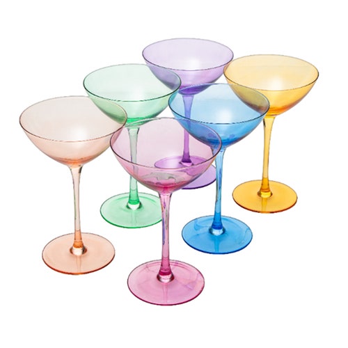 Colored Coupe Glasses Set of 6 7 Oz Classic Cocktail - Etsy