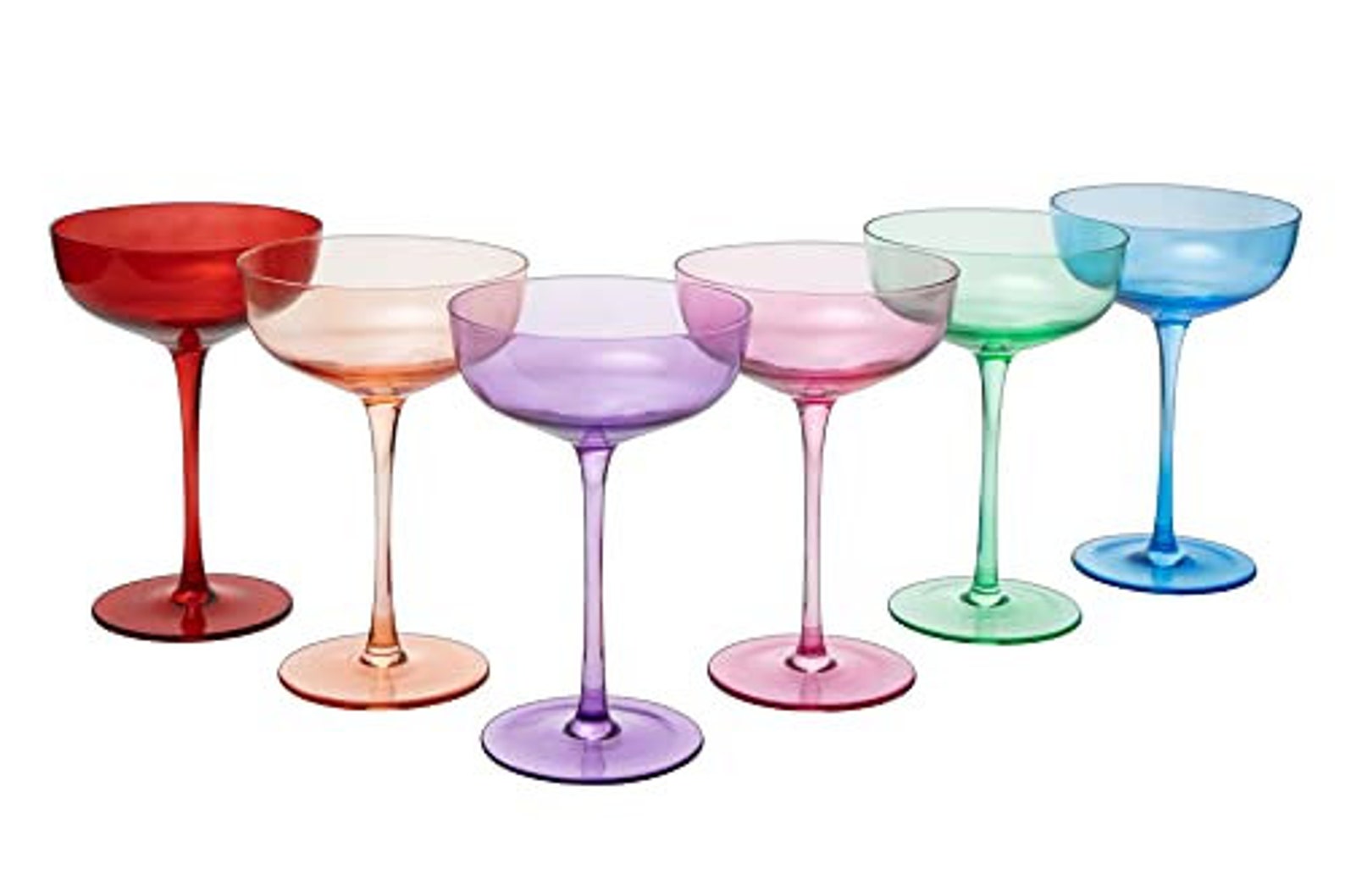 Colored Coupe Glasses Set of 6 7 Oz Classic Cocktail - Etsy