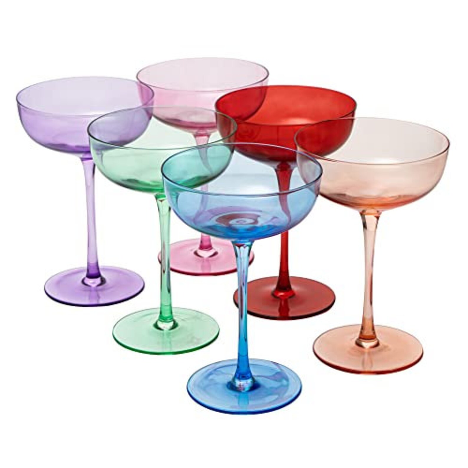 Colored Coupe Glasses Set of 6 7 Oz Classic Cocktail - Etsy