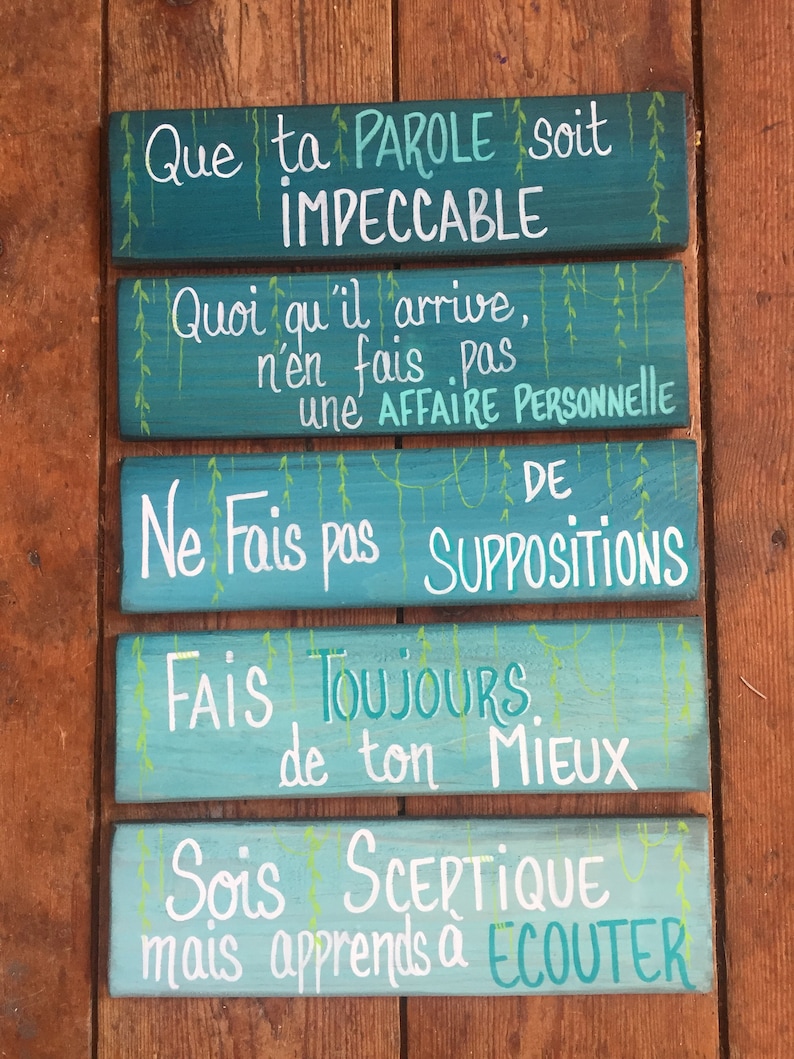 Les 5 Accords Toltèques Peinture sur bois décoration murale | Etsy