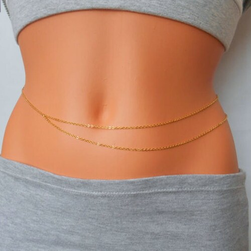Gold Waist Chain Belly Dance Chain Bikini Body Jewelry Body Etsy