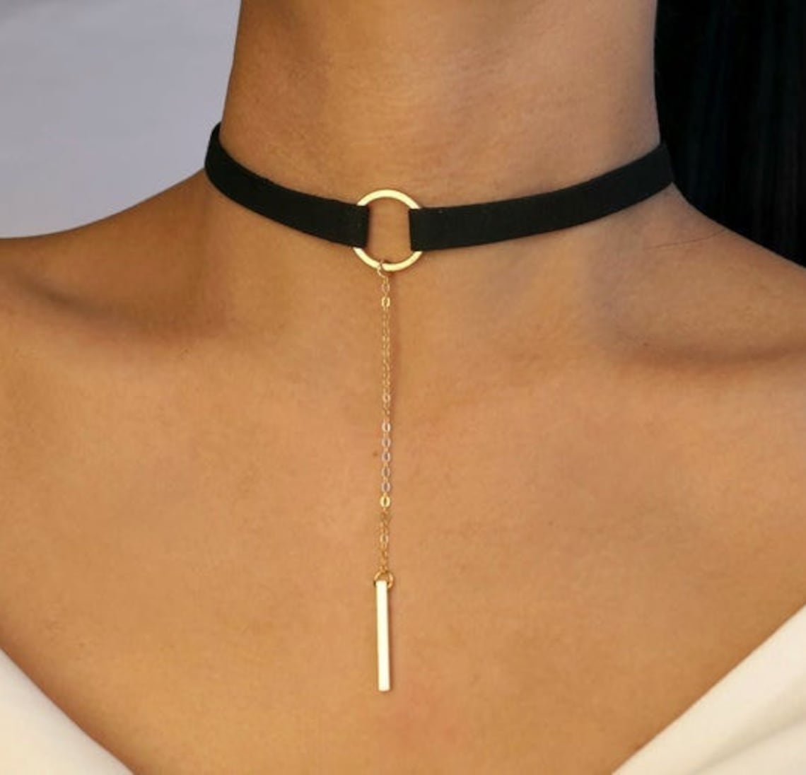 Thick Golden Ring Velvet Choker Jewelry Necklaces Chokers Etsy