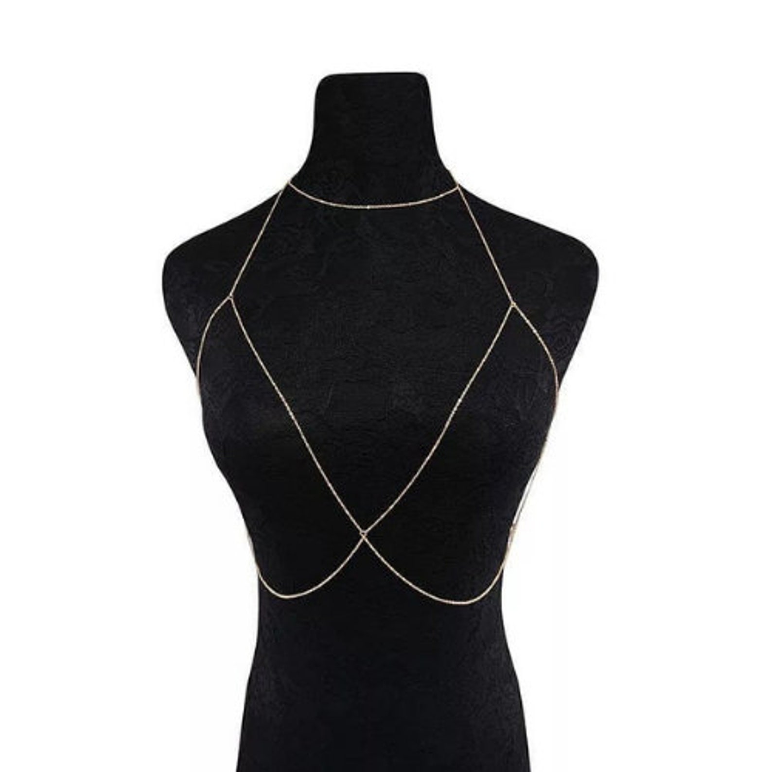 Body Jewelry Chain Chest Body Chain Gold Belly Chain Gold Long Chain ...