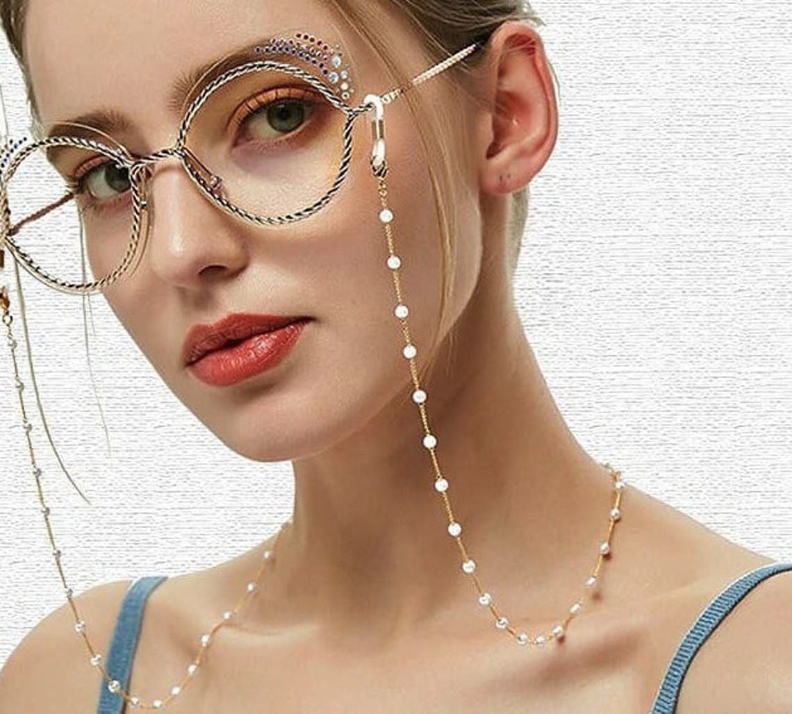 Gold Plated Glasses Chain 18k Gold Plated Links Sunglasses Etsy